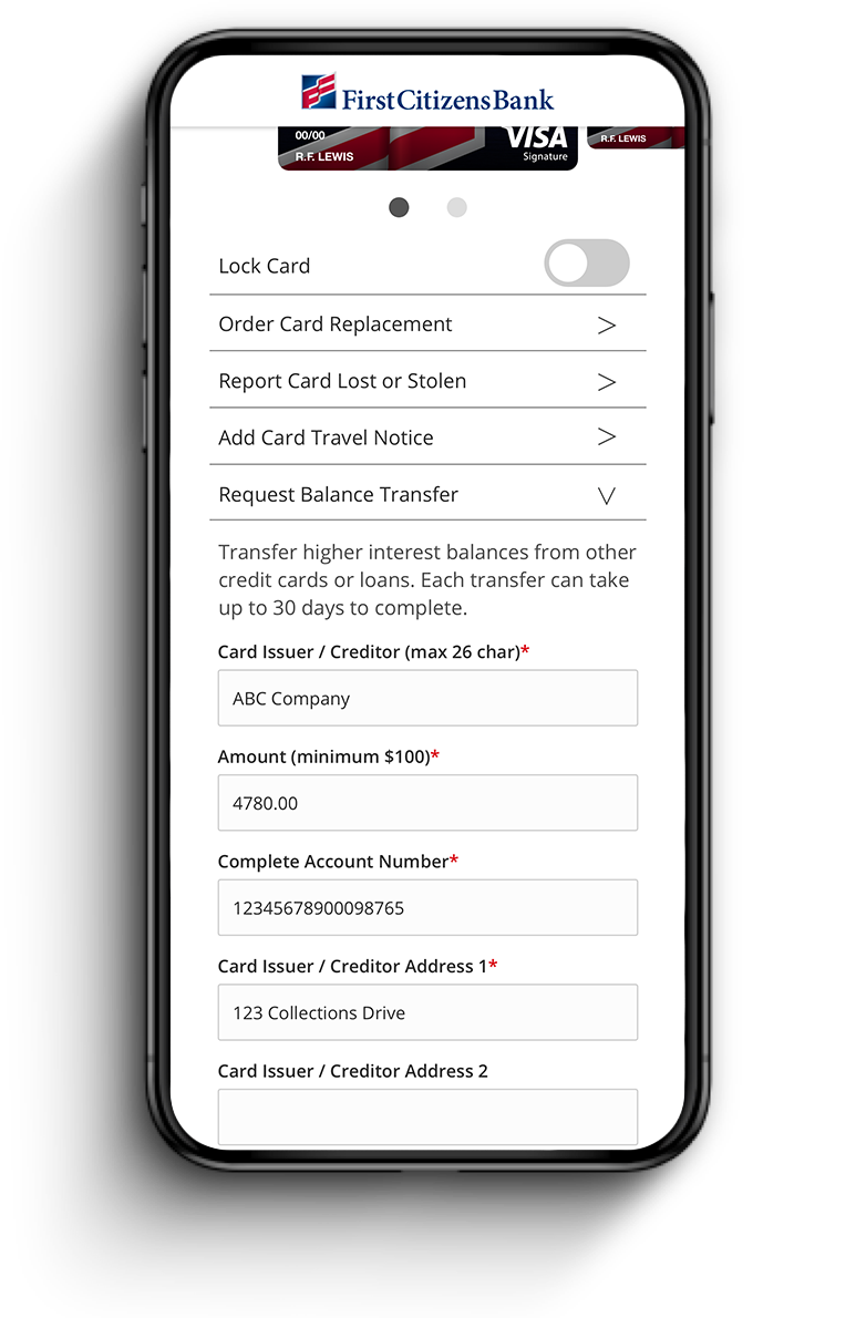 Credit Card Balance Transfers | See Our Offers | First Citizens Bank
